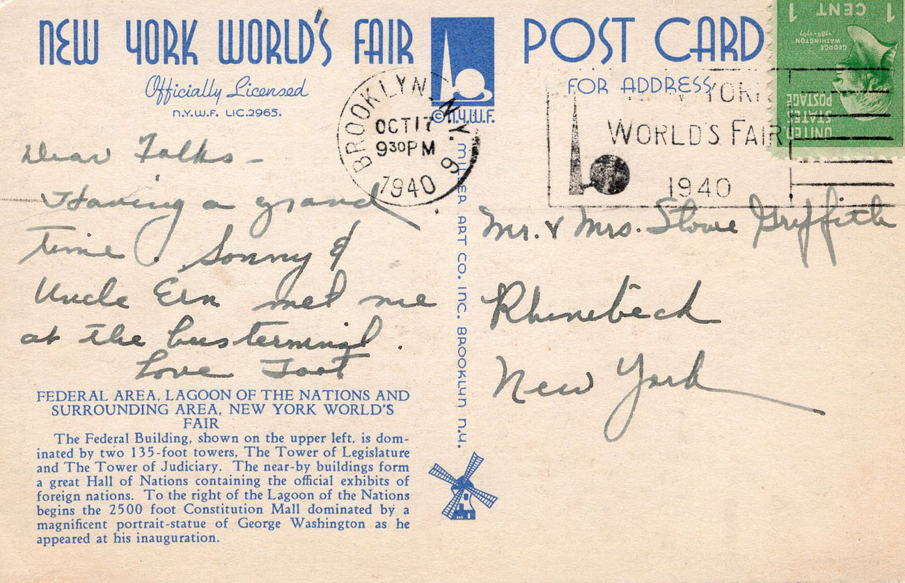 Miller Art 1939 NYWF Postcards